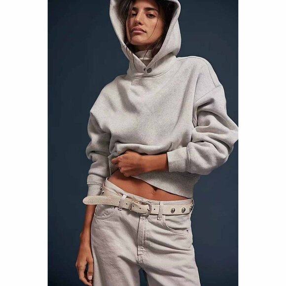 Free People | Tops | Free People Maxwell Structured Hoodie Sweatshirt ...